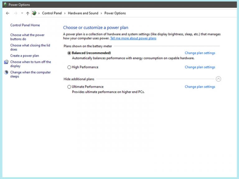 Cách bật hiệu suất pin Ultimate Performance trên Windows 10