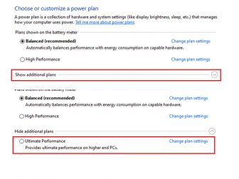 Cách bật hiệu suất pin Ultimate Performance trên Windows 10