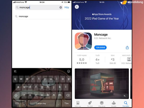 Game Moncage: Giải đố hay nhất trên App Store Award 2022