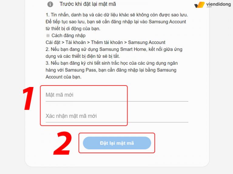 Hướng dẫn 2 cách lấy lại mật khẩu Samsung Account đơn giản