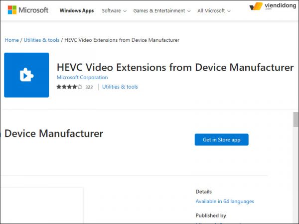 Cách cài đặt codec HEVC miễn phí Windows 10 và 11 (H.265)